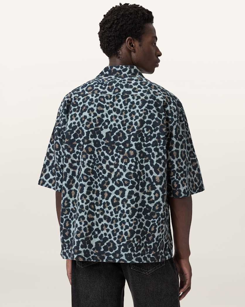Silesia Short Sleeve Leopard Print Shirt SOFT ASH GREY | ALLSAINTS US